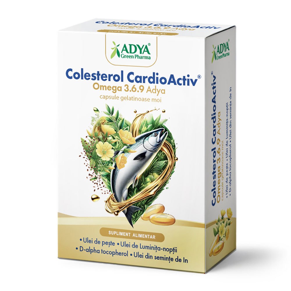 Colesterol CardioActiv Omega 3-6-9, 30 capsule moi, Adya - Pret ...