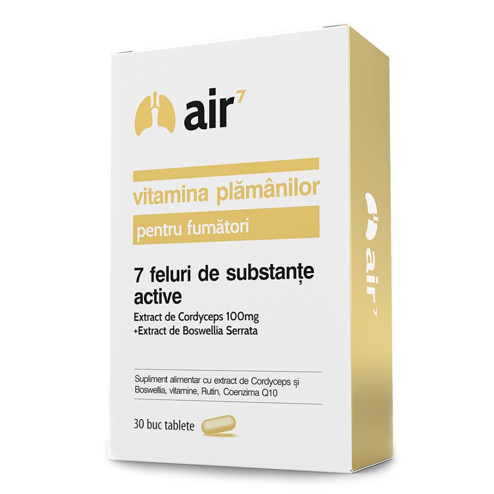 Air 7 Vitamina Plamanilor pentru Fumatori, 30 tablete, Green Splid ...