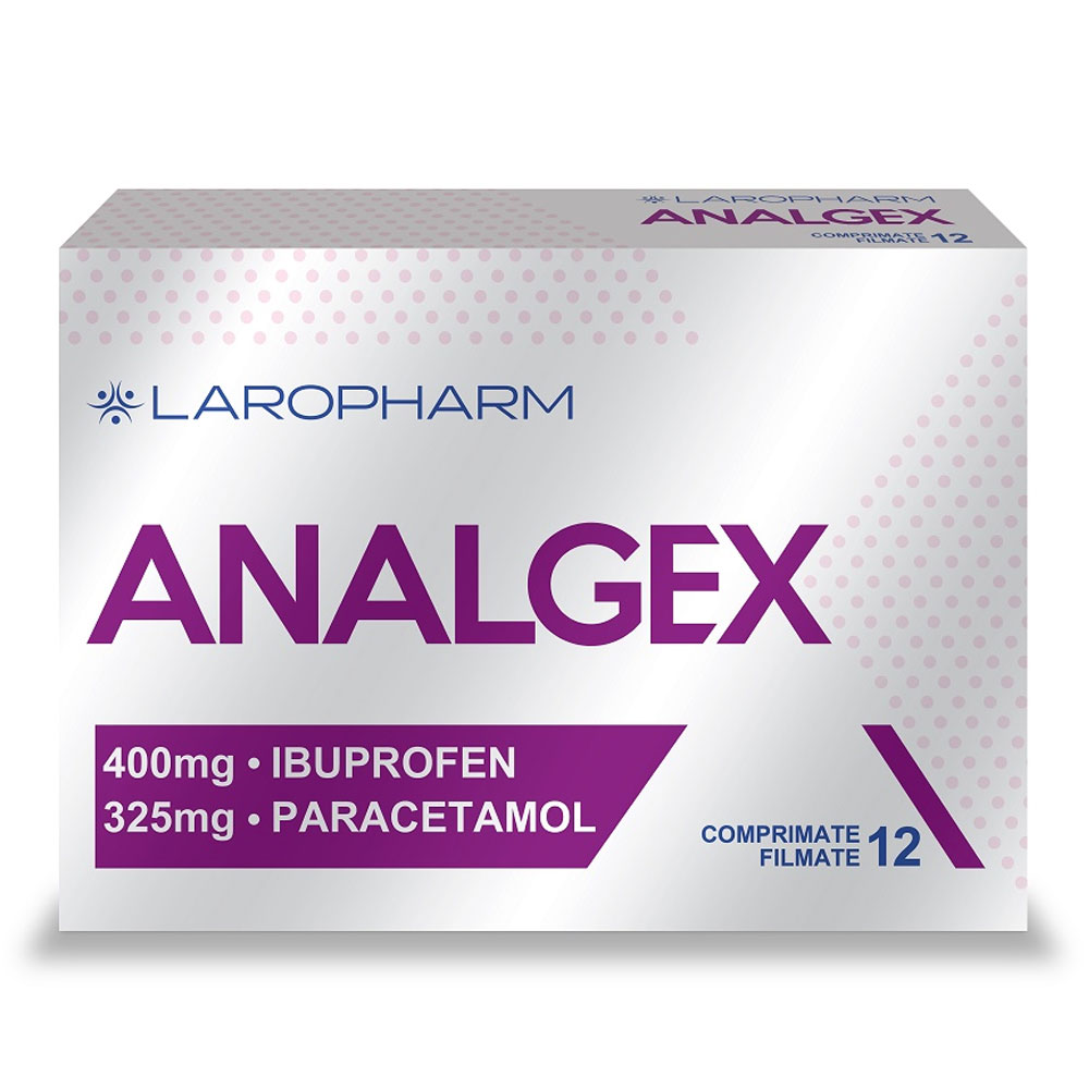Analgex, 400 mg/325 mg, 12 comprimate filmate, Laropharm - Pret ...