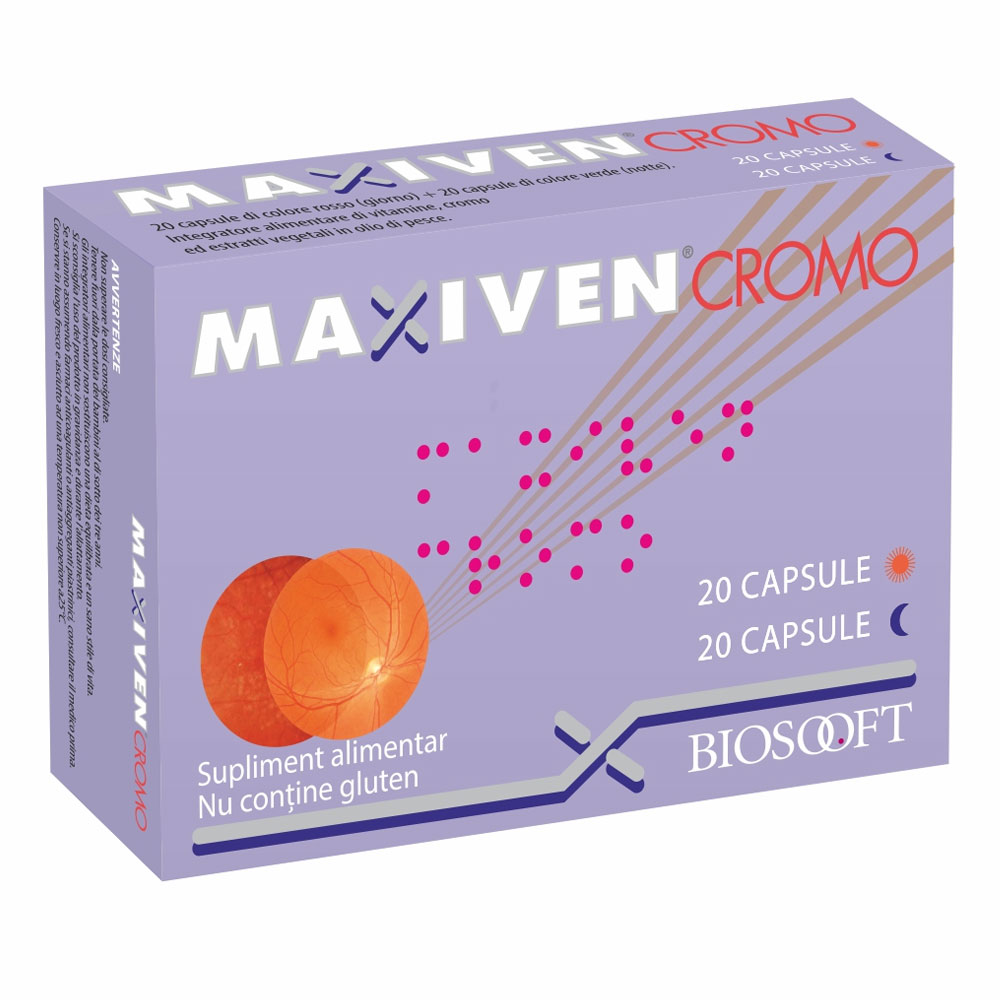 Maxiven Cromo, 20 + 20 capsule, BioSooft - Pret Avantajos | Minifarm