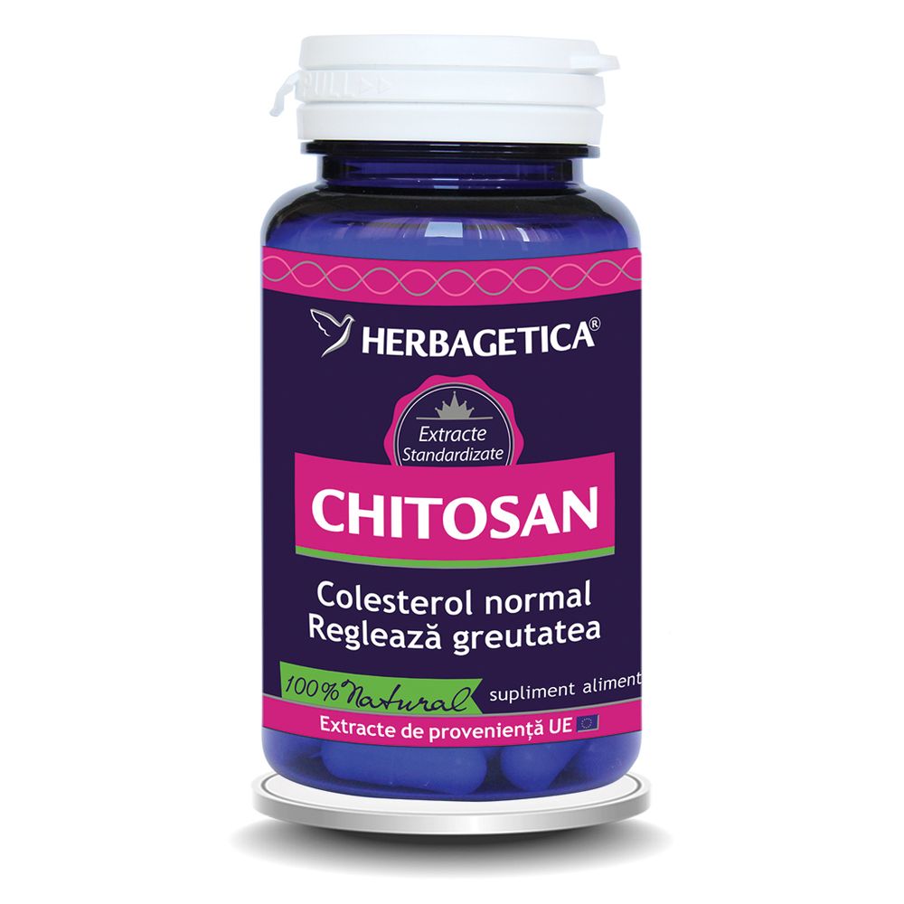 Chitosan, 60 capsule, Herbagetica - Pret Avantajos | Minifarm