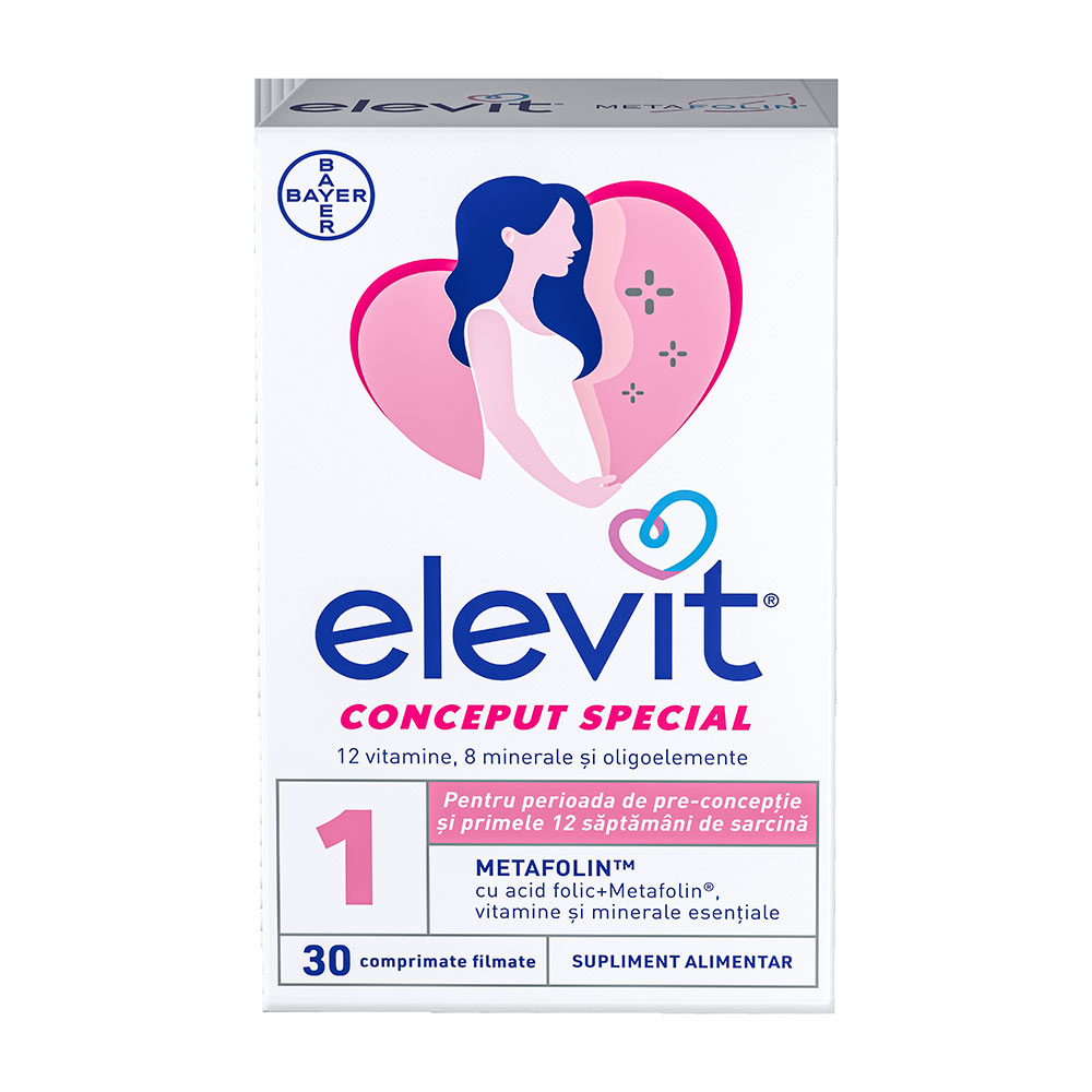 Elevit 1, 30 comprimate, Bayer - Pret Avantajos | Minifarm