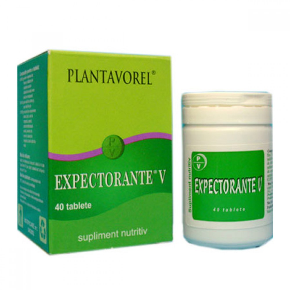 Expectorante V, 40 tablete, Plantavorel - Pret Avantajos | Minifarm