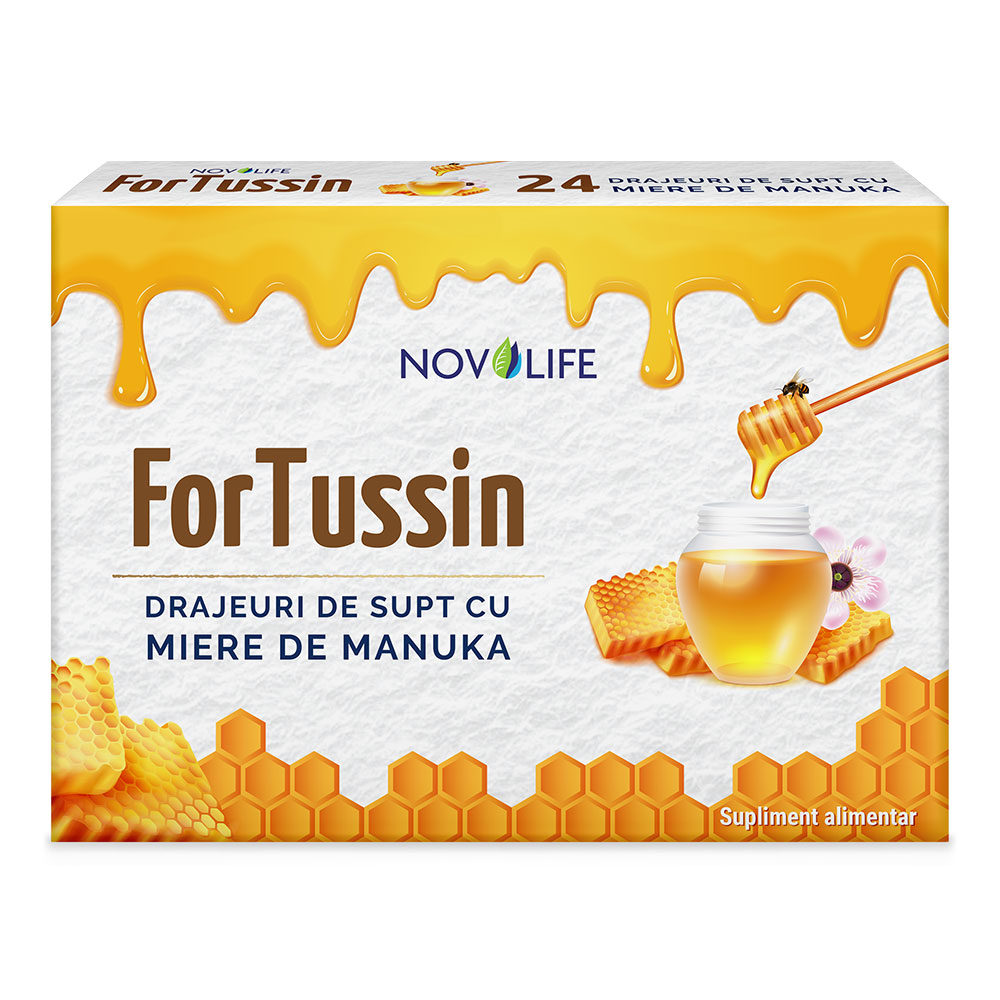 ForTussin cu Miere de Manuka, 24 drajeuri supt, Novolife - Pret ...