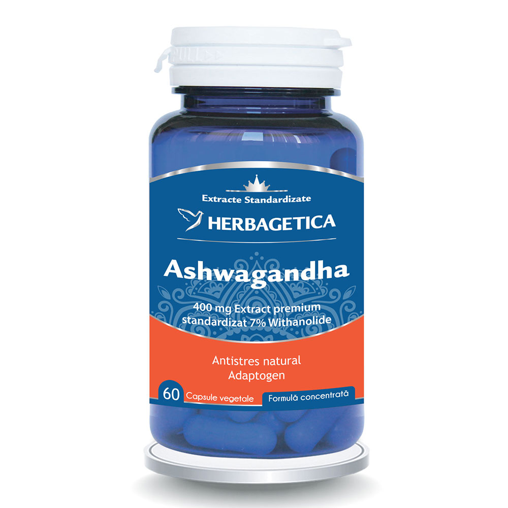 Ashwagandha, 60 capsule, Herbagetica - Pret Avantajos | Minifarm