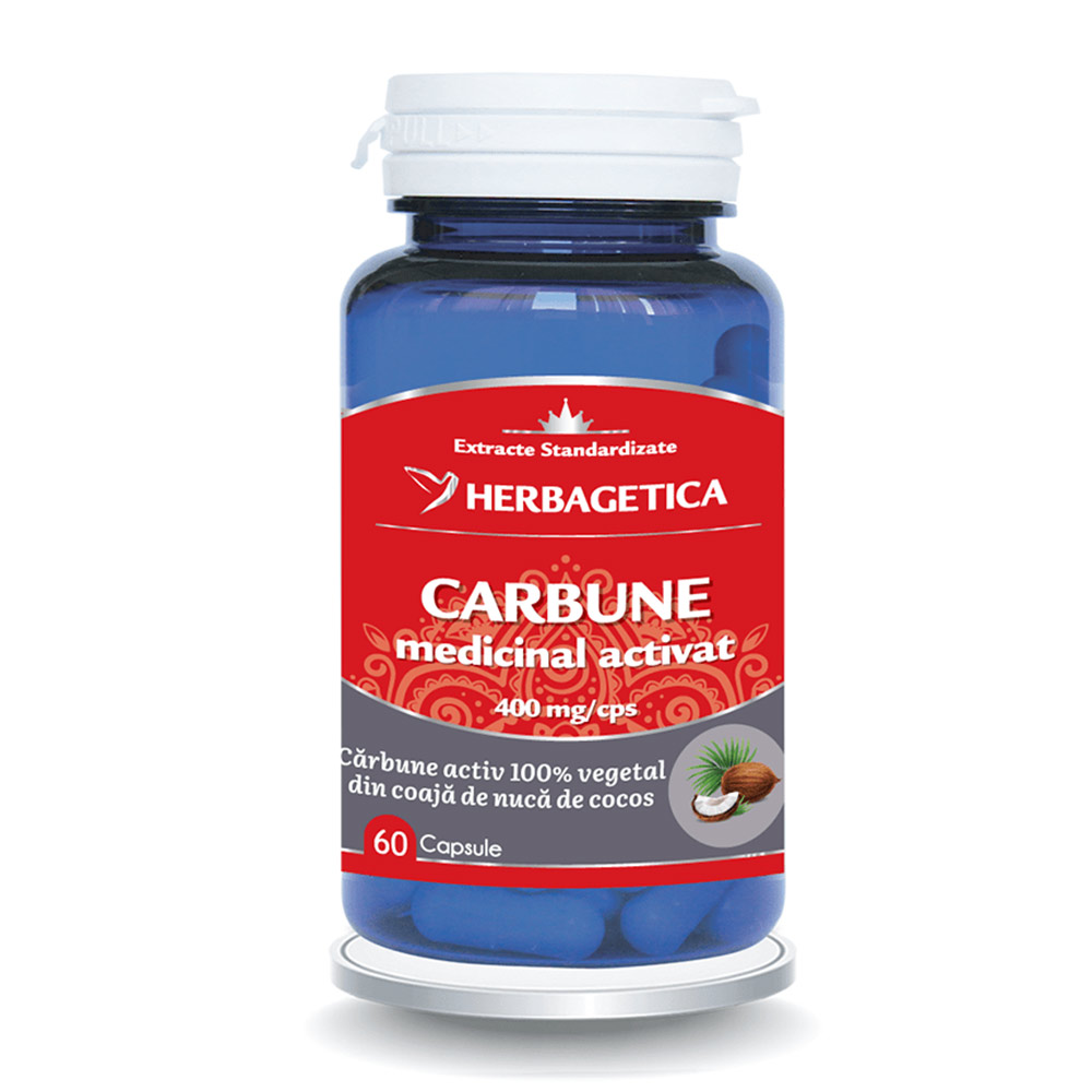 Carbune Medicinal Activat, 60 capsule, Herbagetica - Pret Avantajos ...