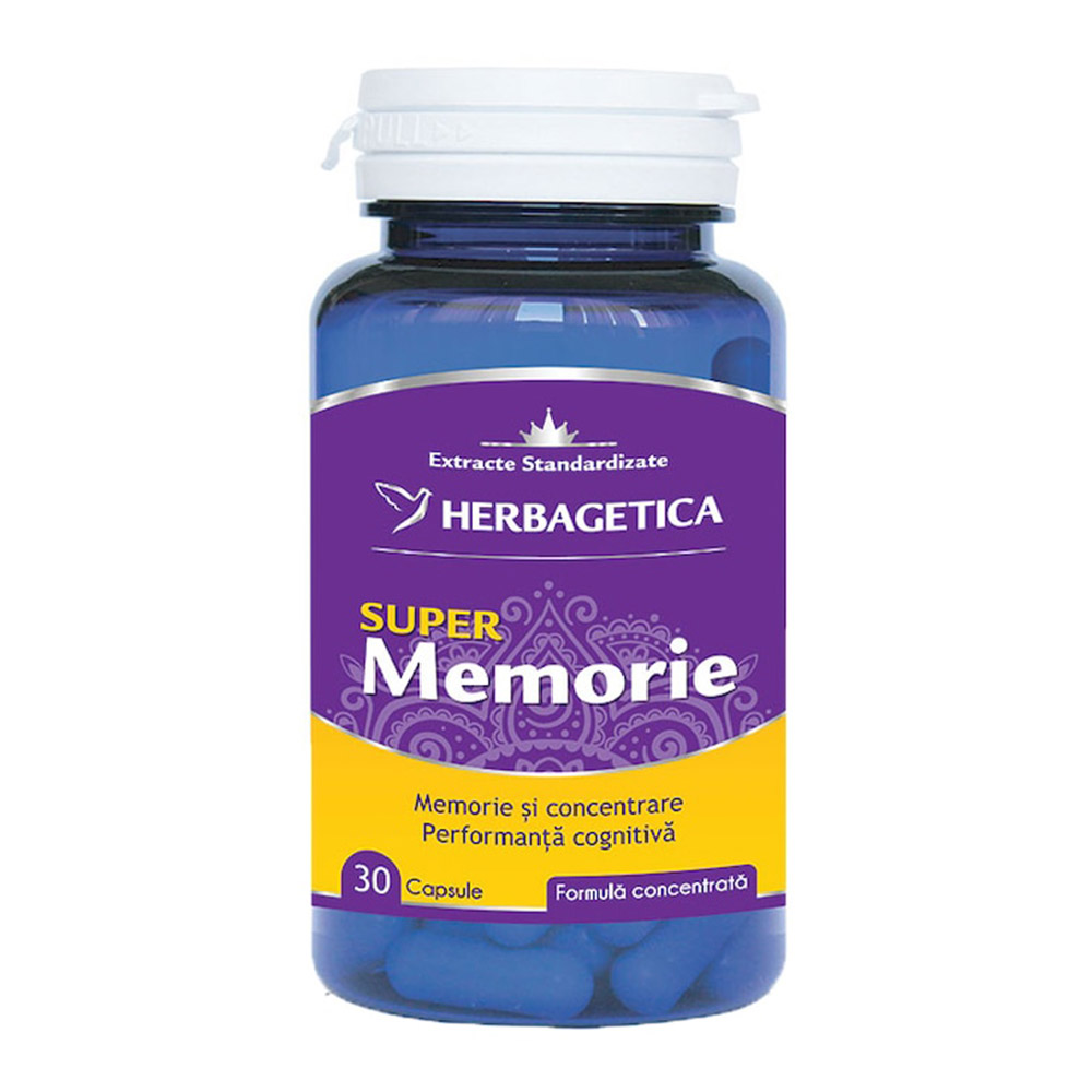 Super Memorie, 30 capsule, Herbagetica - Pret Avantajos | Minifarm