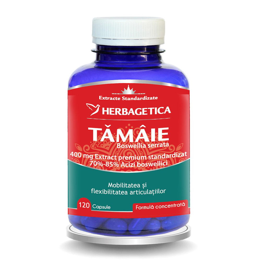 Tamaie Boswellia Serrata, 120 capsule, Herbagetica - Pret Avantajos ...
