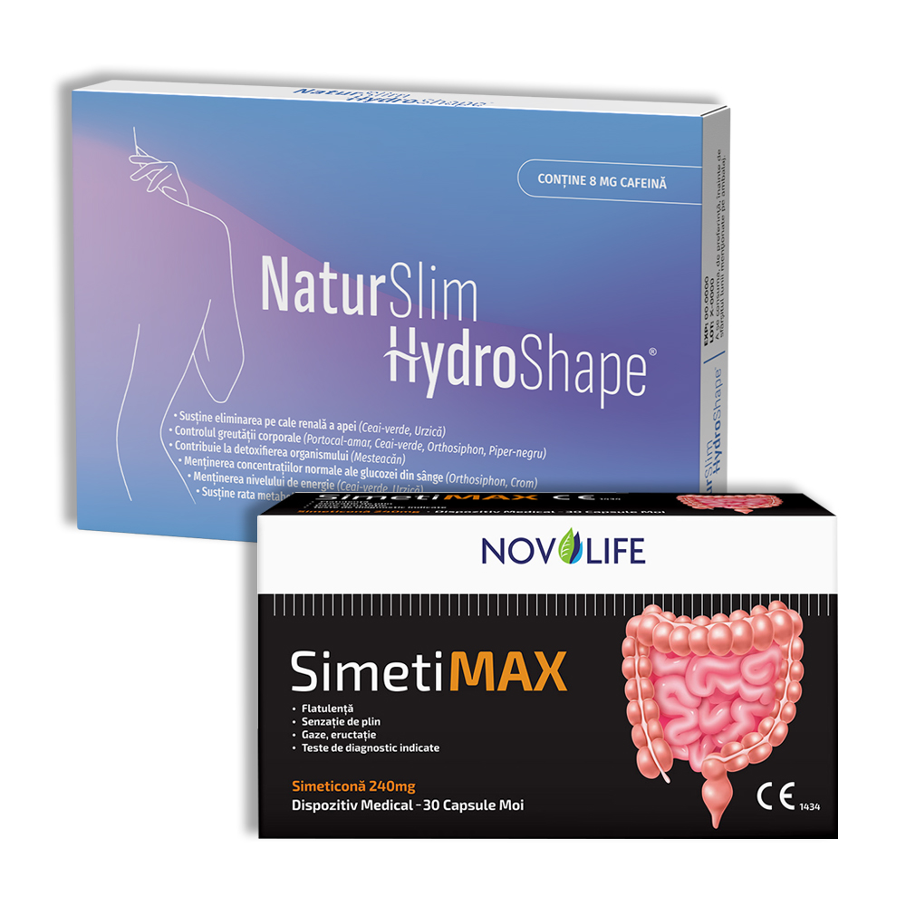 Pachet NaturSlim Hydro Shape, 60 capsule, NaturPharma & SimetiMax, 30 ...