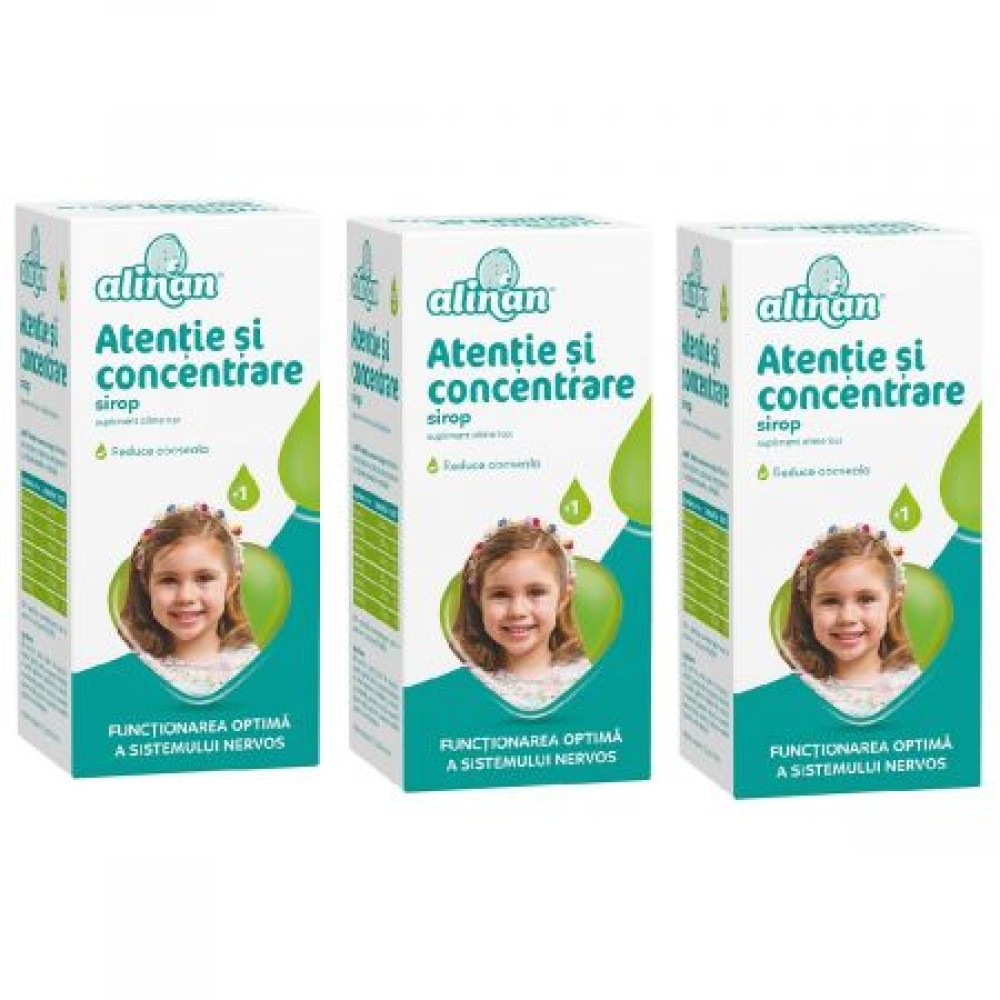 Pachet Sirop Atentie si Concentrare Alinan (3 la pret de 2), 150 ml ...