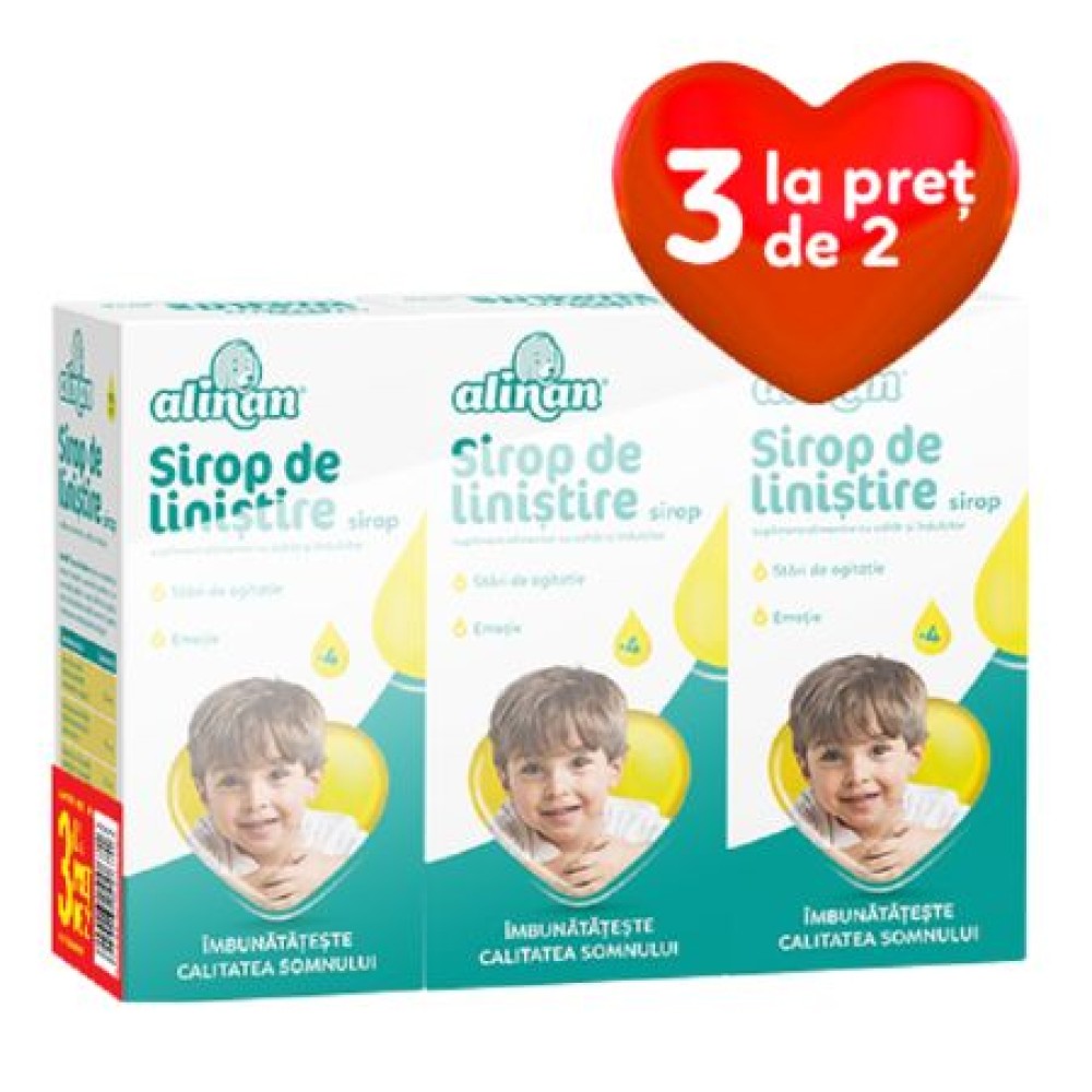 Pachet Sirop de linistire Alinan,3 x 150 ml (3 la pret de 2), Fiterman ...
