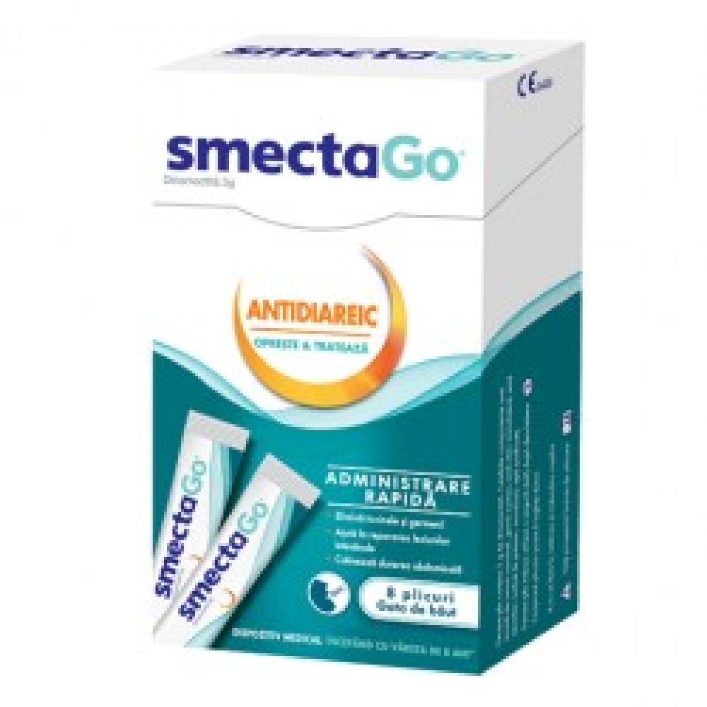Smecta Go, 8 plicuri, Beaufour Ipsen Industrie - Pret Avantajos | Minifarm