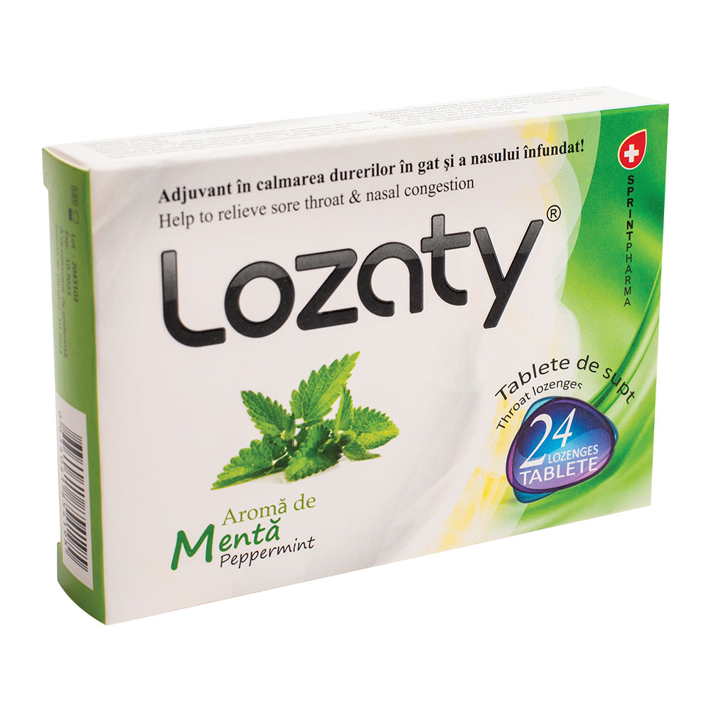 Sprint Lozaty cu Aroma Menta -tablete de supt x 24 - Pret Avantajos ...