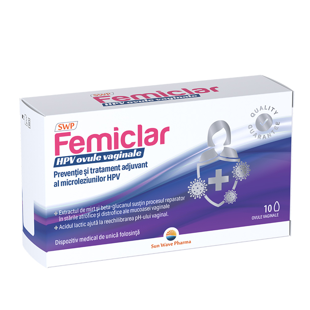 Femiclar HPV, 10 ovule, Sun Wave - Pret Avantajos | Minifarm