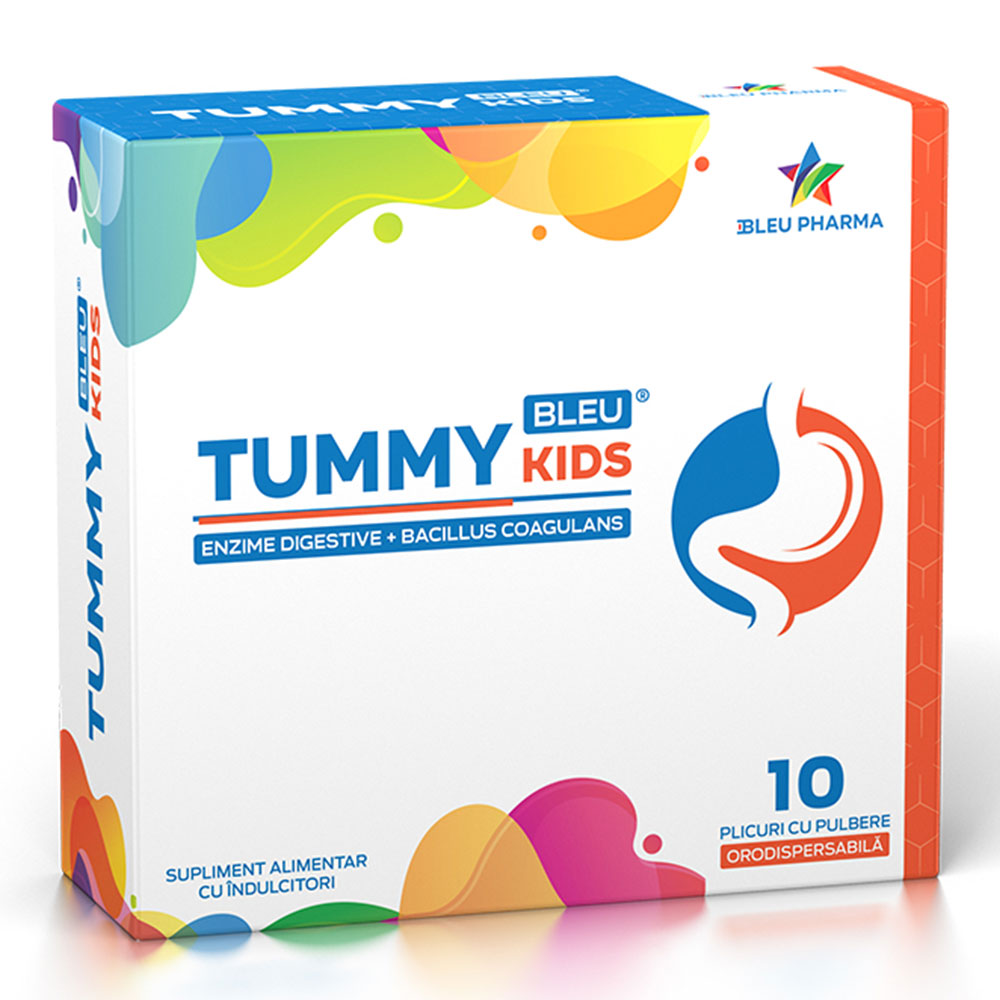 Tummy Kids Bleu, 10 plicuri orodispersabile, Bleu Pharma - Pret ...