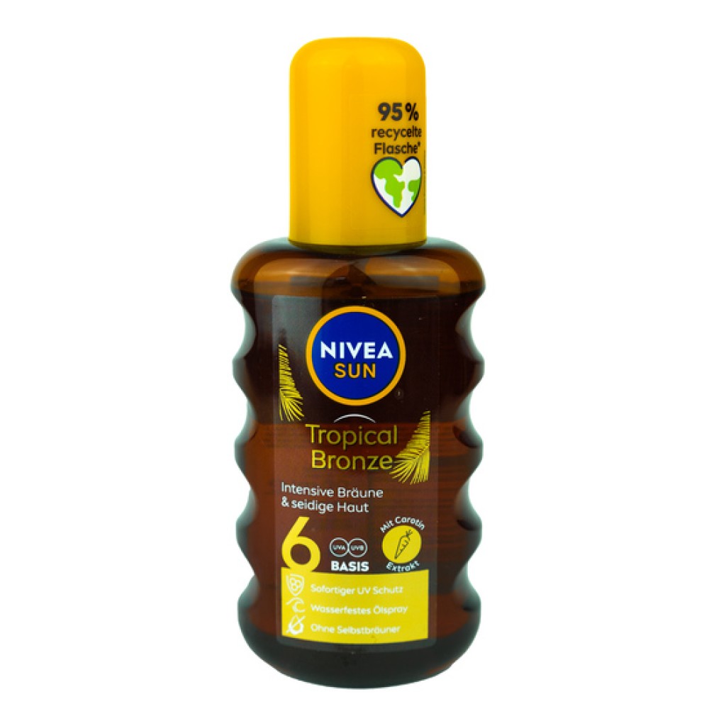 Ulei spray pentru plaja SPF 6 Tropical Bronze, 200 ml, Nivea Sun - Pret ...