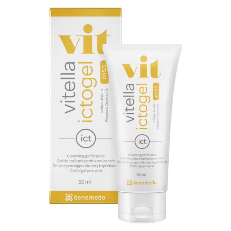 Gel de spalare pentru ten gras si acneic Vitella Ictogel, 50ml ...
